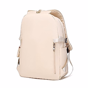 Acmebon Girl Roomy Fashion Laptop Backpack Casual Daily Backpack for Women Cream