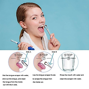 New Version Tongue Scraper Cleaner for Adults & Kids, Medical Grade Metal Tongue Brushes Set for Fresh Breath Dental Eliminate Bad Breath in Seconds