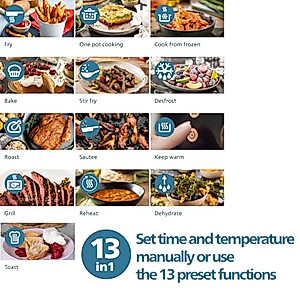 Philips Air Fryer 2000 Series 13-in-1 functions, 6.6 Quarts, Compact Design with Cooking Window, Black, (NA230/00)