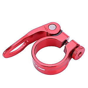 VGEBY1 Seatpost Clamp, Bicycle Seat Post Lock Quick Release Aluminum Alloy Cycling Part Seatpost Clip(31.8mm-Red)