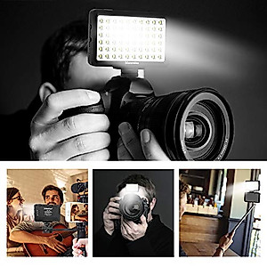 Commlite CM-L50 LED Camera Video Light, 50 LED 5700-6000K Dimmable Mini Panel Light for Smartphones and Cameras, fit for Canon, Sony, Nikon, iPhone, Samsung, Huawei Phones