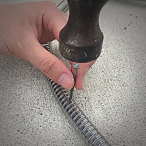 Aqua Joe AJSGH25 1/2-Inch Heavy-Duty, Puncture Proof Kink-Free, Spiral Constructed 304-Stainless Steel Metal, Garden Hose, 25-Foot