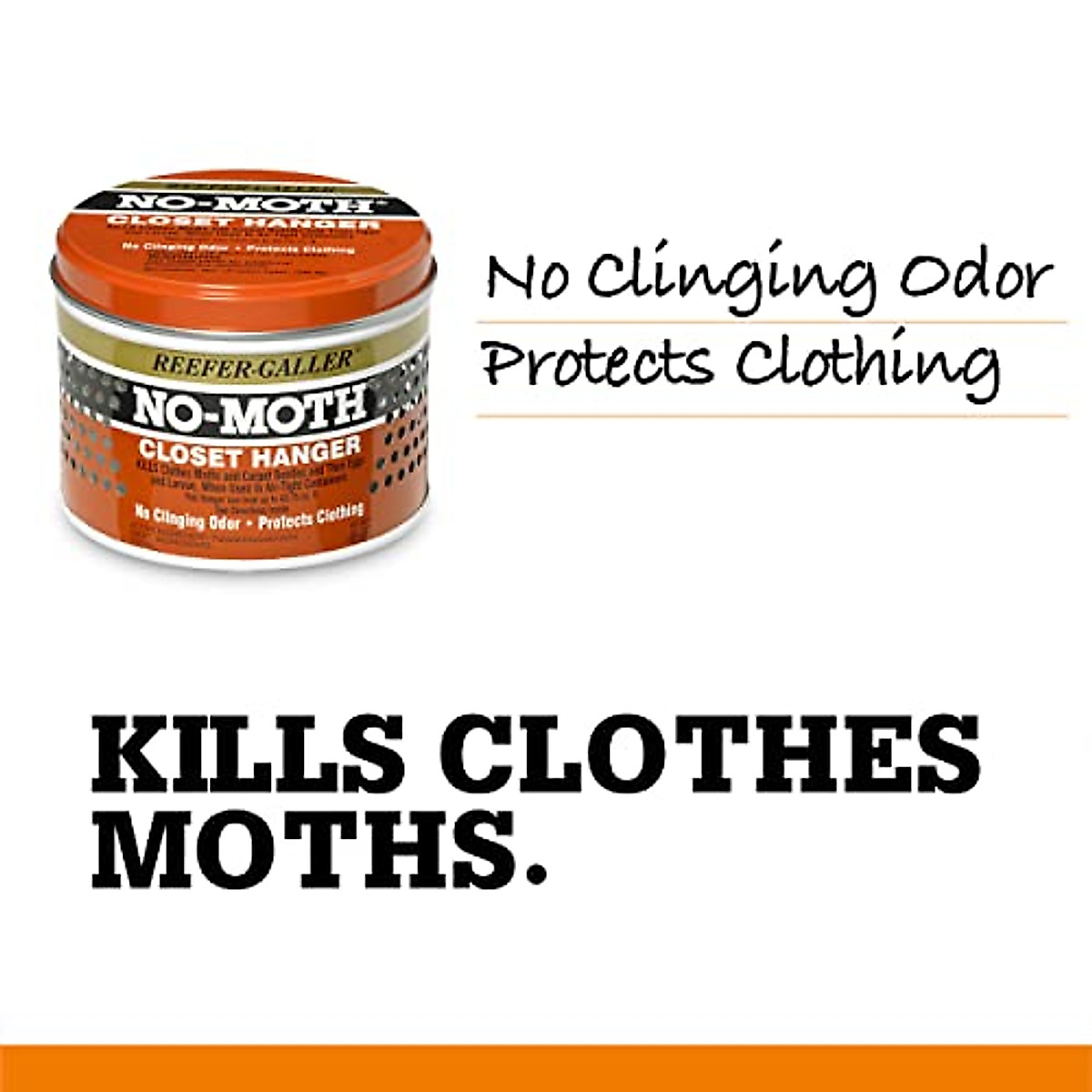 Reefer-Galler NO MOTH Closet Hanger, Kills Clothes Moths, Carpet Beetles, Eggs & Larvae, 3 Pack