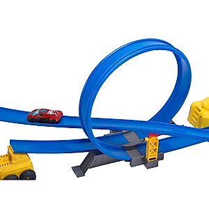 Metal Machines Construction Destruction Track Set Playset with Mini Racing Cars by ZURU Cars Play Set Compatible with Other Brands