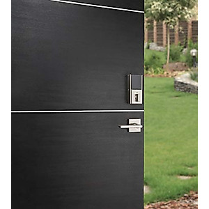 Kwikset 99250-206 Kevo Contemporary Touch-to-Open Bluetooth Smart Square Door Lock Deadbolt Featuring SmartKey Security, Satin Nickel