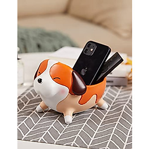 SEINHIJO Dog Candy Dish Cookie Plates Nuts Bowl Jewelry Tray Animal Arts Statue Sculpture Polyresin Figurine 6.7 inch