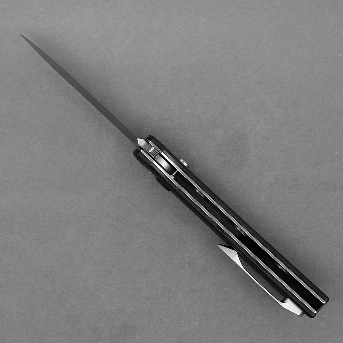 allvin R8308 Folding Knife D2 Satin Drop Point Blade Black G10 with Stainless Steel Sheet Handle Outdoor Camping Hiking Fishing EDC Pocket Survival Knives