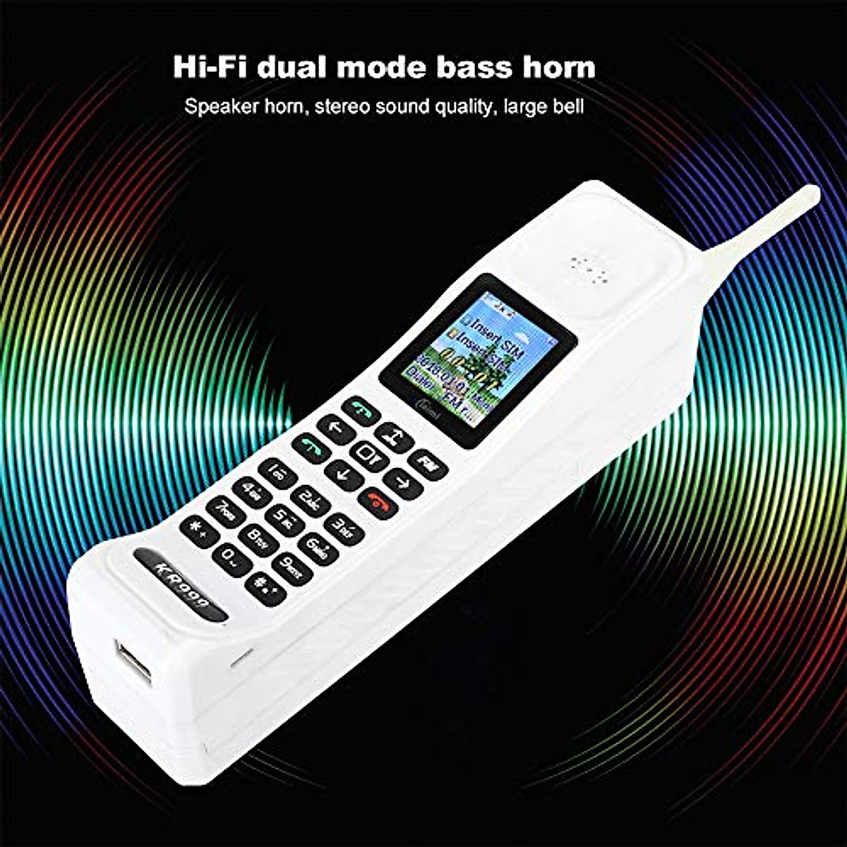 T osuny Retro Phone- Classic Old Phone Vintage Retro Brick Cell Phone FM Radio Mobile Phone Dual Cards Dual Standby, Voice Flashlight Elderly Mobile Phone(White)