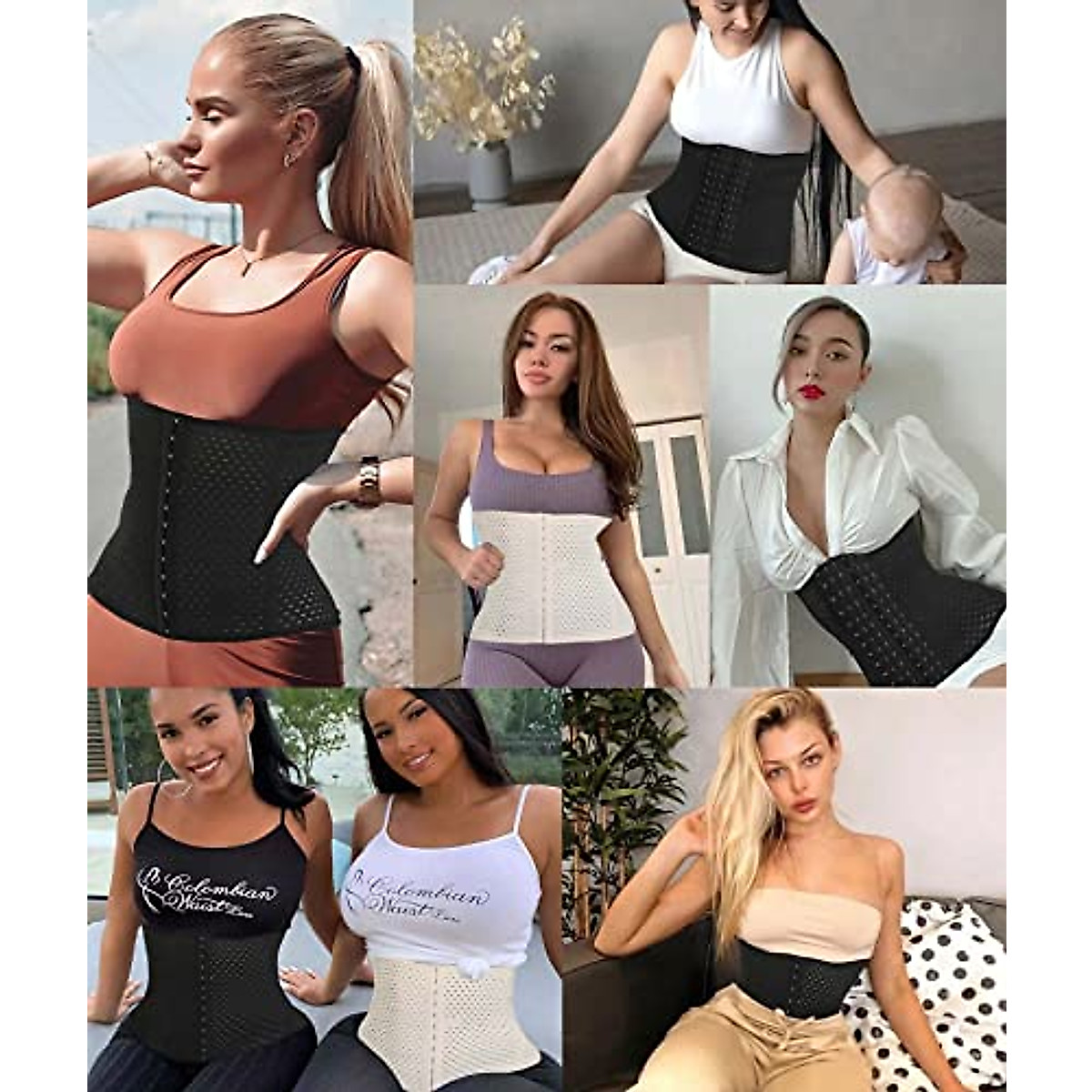 Andalinge Waist Trainer for Women Weight Loss Girdle Upgraded Hourglass Waist Cincher Shaper with Steel Bones Extender