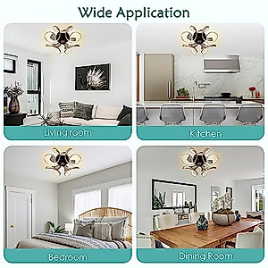 Tivleed Modern Ceiling Fan with Lights - 20.8 Inch Small Low Profile LED Fans Light Dimmable with Remote & APP Control - Gold Quiet Flush Mount Fan Lighting Indoor Reversible for Bedroom Kitchen