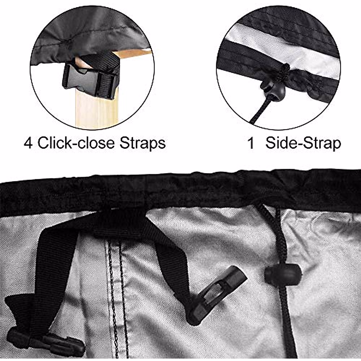 Bigzzia Patio Furniture Set Cover, Rattan Cube Set Cover 420D Oxford Fabric Patio Table Cover Windproof Anti-UV with 4 Fixing Buckles for Garden Tables Chairs (126x126x74cm/49.6x49.6x29.1)