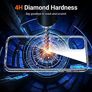 TORRAS 𝟐𝟎𝟐𝟐 𝑼𝒑𝒈𝒓𝒂𝒅𝒆𝒅 Diamond Clear iPhone 11 Case, [Non-Yellowing] [8FT Military Drop Protective] Shockproof Hard PC Back + Soft Silicone Bumper, Ultra Slim iPhone 11 Phone Case, Clear