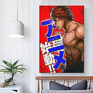 BLUDUG Japanese Anime Baki The Grappler Poster Hanma Baki Poster (7) Canvas Painting Wall Art Poster for Bedroom Living Room Decor08x12inch(20x30cm)