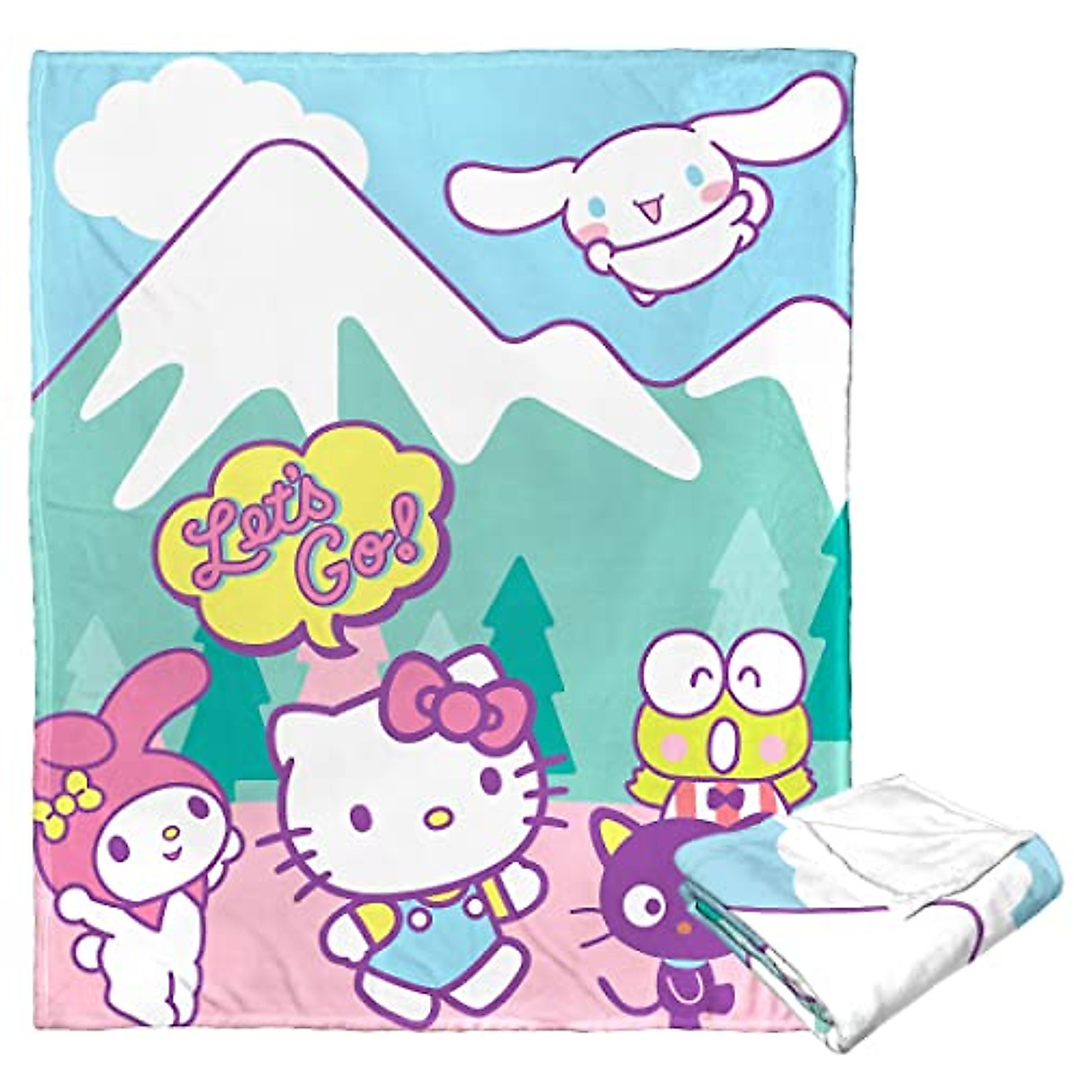 Northwest Sanrio Hello Kitty Silk Touch Throw Blanket, 50" x 60", Mountain Adventure