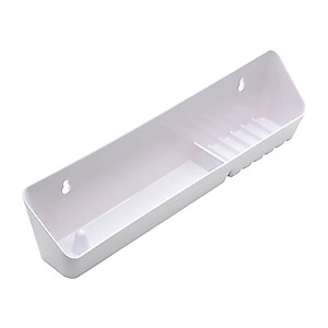 Aiwaiufu Kitchen Sink Front Trays Tip Out Tray Set 14 Inch Polymer Plastic White (2 Pack)