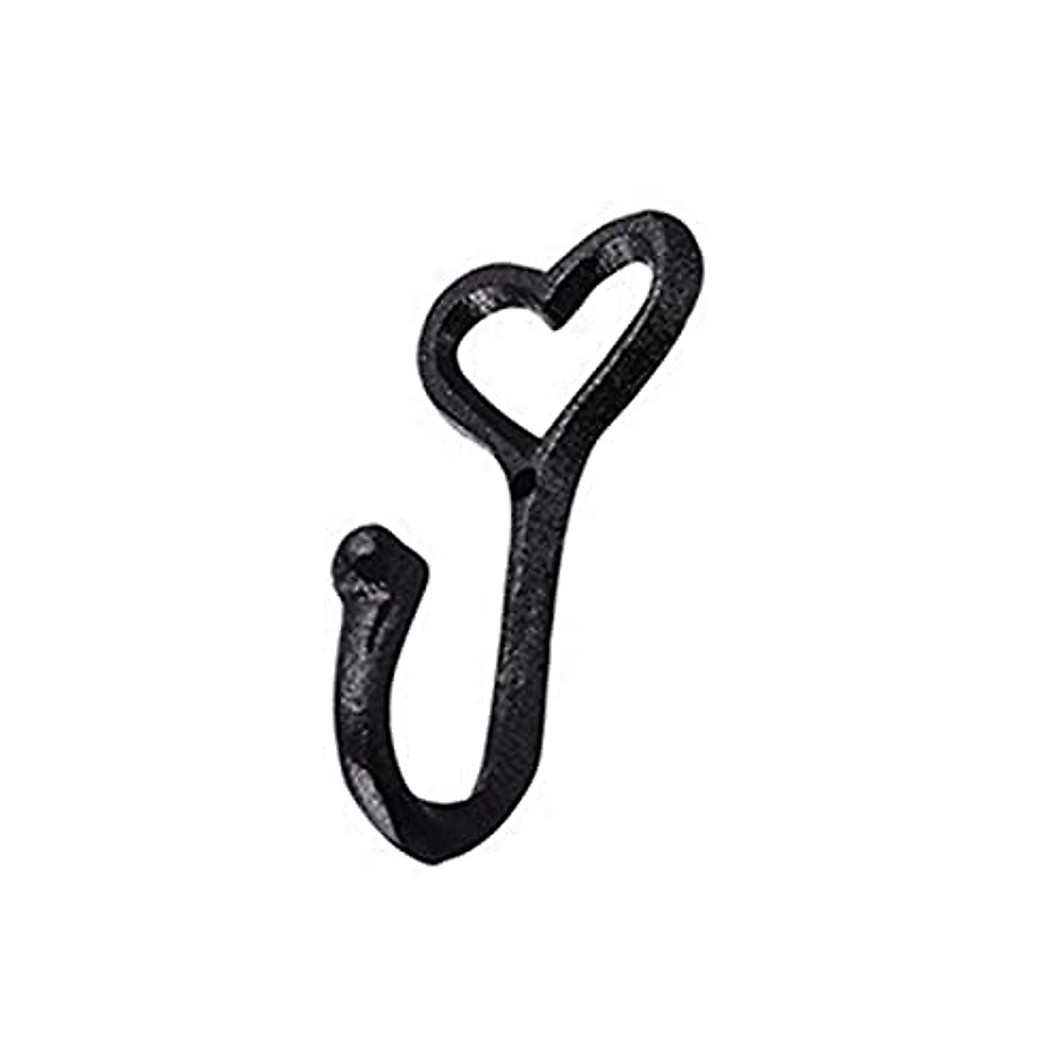 mogen886 Retro Black Wall Hook,Heart Shape Wrought Iron Decorative Duty Iron Hooks for Hanging Keys Towels Coat in Bathroom Kitchen Supplies Decorative Black
