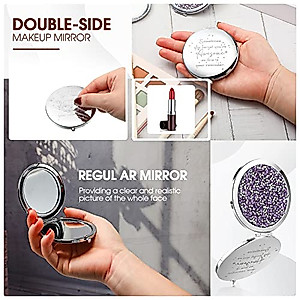 Roowest 10 Pcs Inspirational Compact Mirror Sometimes You Forget You're Awesome Appreciation Thank You Gifts for Women Employee Coworker Staff Magnifying Pocket Mirror (Light Purple)