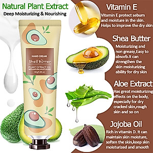 10 Pack Hand Cream for Dry Cracked Hands,Mothers Day Gifts for Her Natural Plant Fragrance Mini Hand Lotion Moisturizing Hand Care Cream Travel Size Hand Lotion for Dry Hands Gift Set for Mom,Grandma