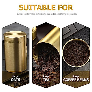 Airtight Containers Tea Canister Sealing Tea Jar Polished Tea Leaf Storage Jar Vintage Tea Canister Coffee Bean Can Copper Canister Food Container (11X6.5cm) Containers for Food