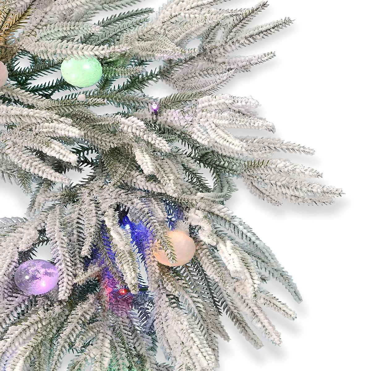 Frosted Acadia Wreath | Pre-strung with 50 LED lights | Indoor or covered Outdoor