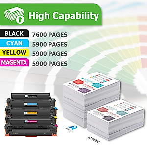 Aztech Compatible Toner Cartridge Replacement for Canon 055 055H Toner Cartridge for Canon Color ImageClass MF743Cdw MF741Cdw MF745Cdw LBP664Cdw MF743 Ink with Chip (Black Cyan Magenta Yellow, 4-Pack)