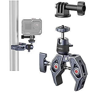 SMALLRIG Super Clamp with Ballhead, Camera Mount Clamp, Quick Release Adapter for Gopro, Camera Monitor, LED Light, Max Load 7.7 lb (3.5KG) - 4102