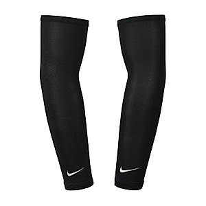 Nike Dri-Fit UV Solar Arm Sleeves - 1 Pair - Unisex - Adult (Black, Adult S/M)