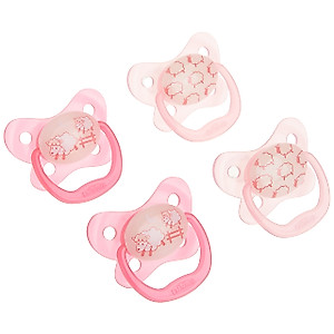Dr. Brown's PreVent Contour Glow in the Dark Pacifier, Stage 1 (0-6m), Pink, 4-Pack