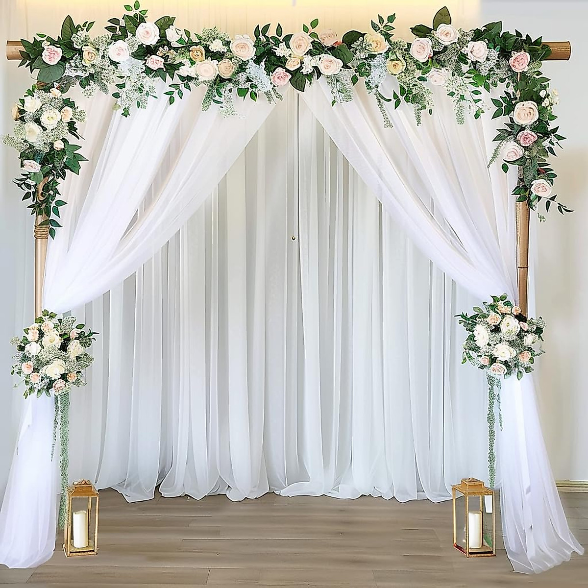 Elegant 10ft White Tulle Backdrop for Weddings & Events