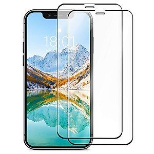 Amazon Basics Full-Coverage Tempered Glass Screen Protector for iPhone XR/11 - 6.1 Inch, (5.63" x 2.68"), 2-pack