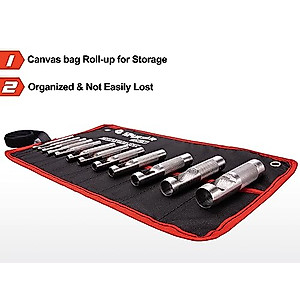 Spurtar 12 PCS Steel Hollow Leather Punch Set 1/8''-3/4''(3-19mm) Heavy Duty Round Hole Punch Set Leather Hole Tool for Watch Cloth Belt Gaskets w/Storage Bag