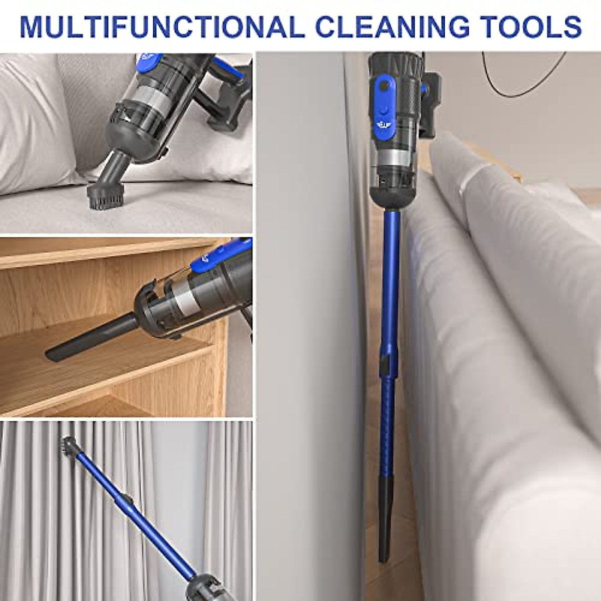 W10 Corded Stick Vacuum, Vacuum Cleaner with 18Kpa Powerful Suction, 6 in 1 Lightweight Corded Vacuum Cleaner for Pet Hair Hard Floor