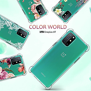 Osophter for Oneplus 8T & 9R Case - Clear Transparent Reinforced Corners TPU Shock-Absorption Flexible Phone Cover