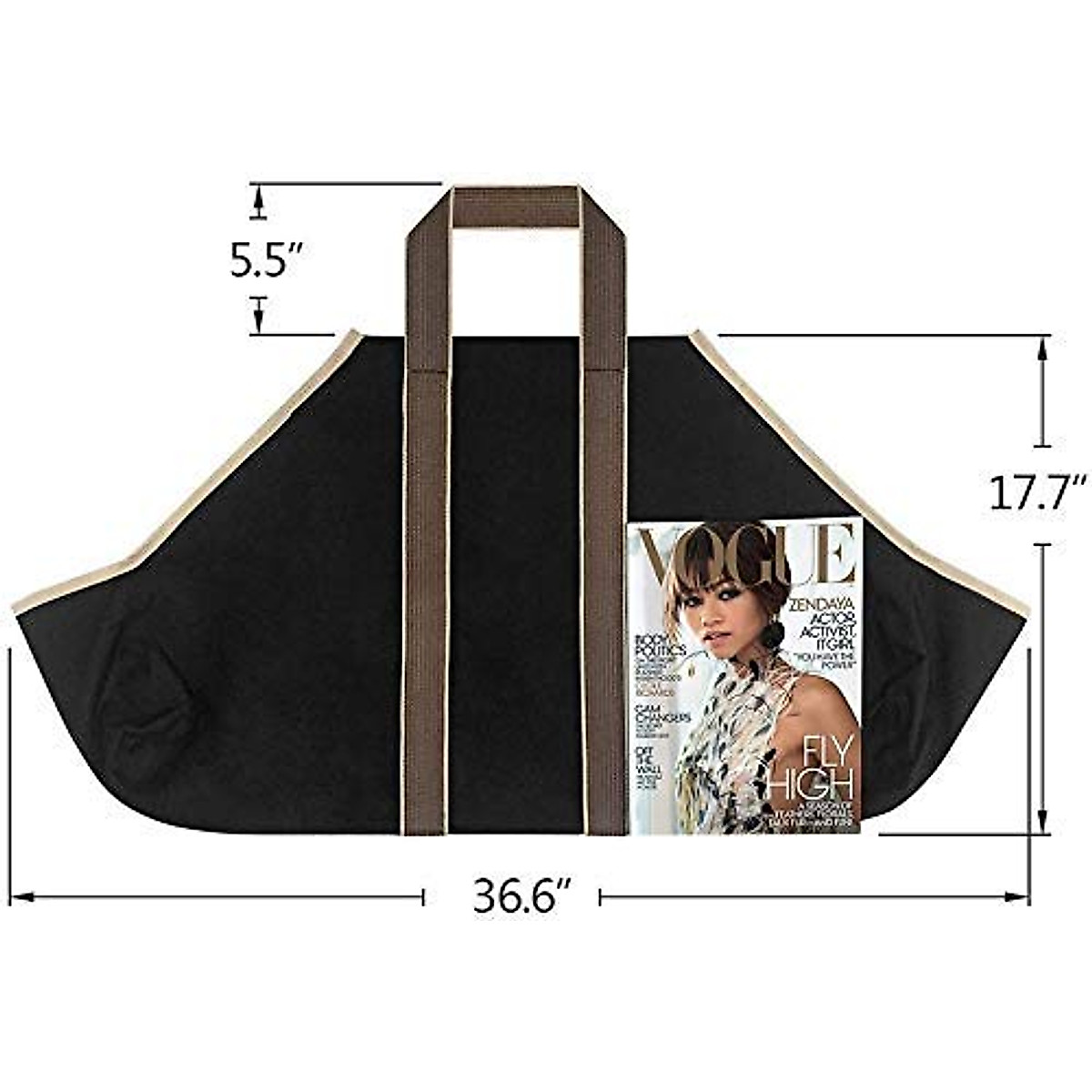 Amagabeli Large Canvas Firewood Carrier Log Tote Bundle 31.6in Large Firewood Rack Fireplace Rack Indoor