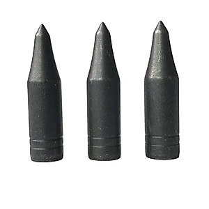 ZSHJGJR 24pcs Archery Arrow Field Points Glue on Target Practic Arrowheads 80 Grain Replacement Arrow Tips ID 8mm for Wood Bamboo Fiberglass Arrows (Black)