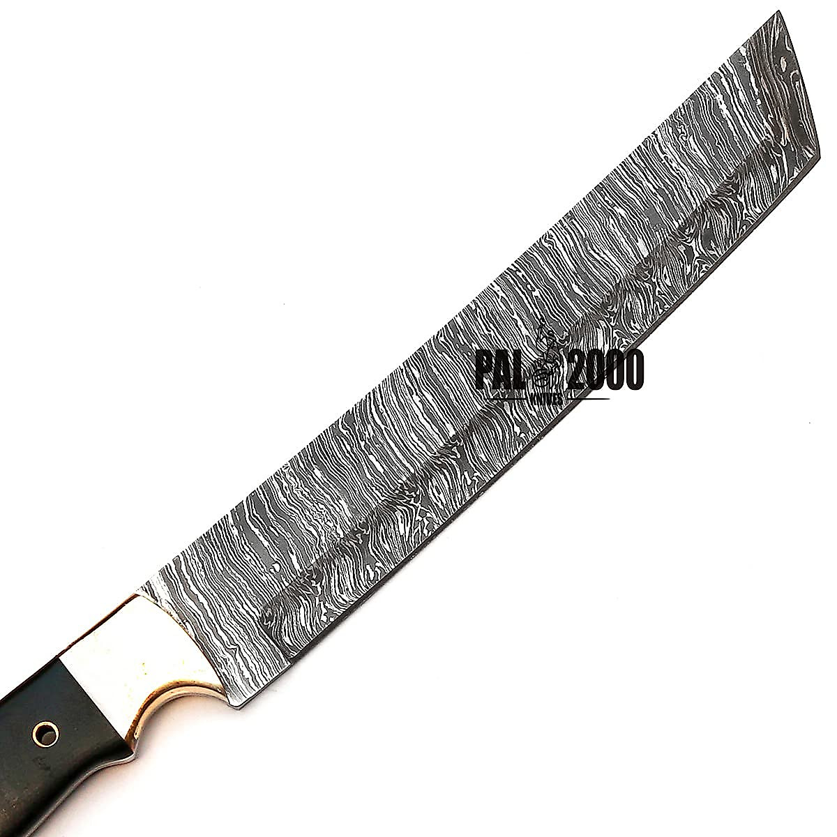PAL 2000 KNIVES KNI-9470 Custom Handmade Damascus Steel Hunting Knife With Leather Sheath