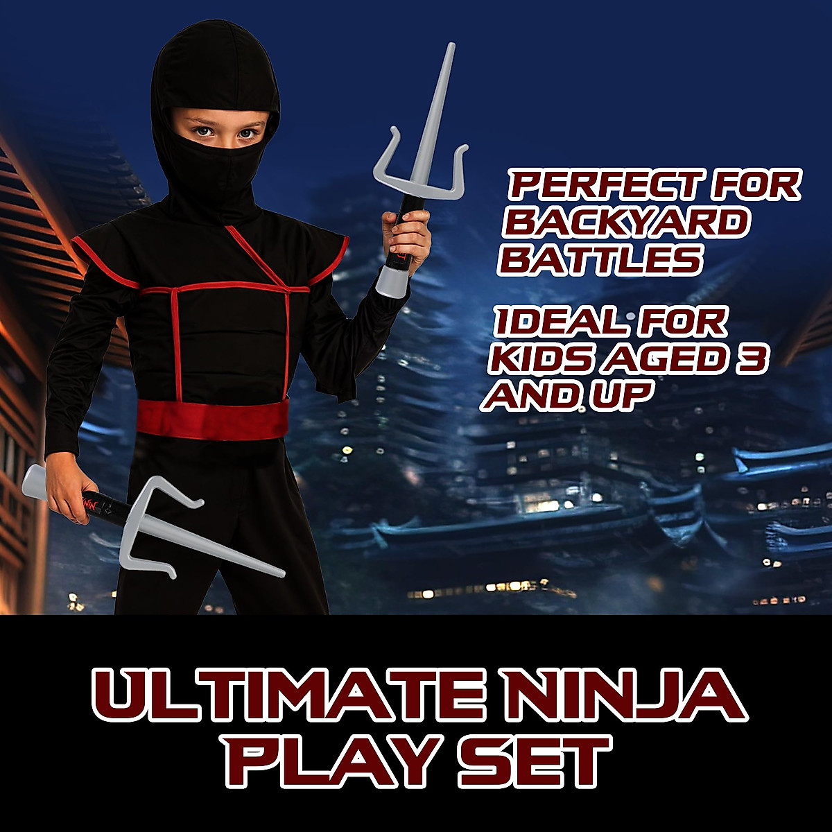 Liberty Imports 2 PCS Plastic Toy Ninja Sai Weapons for Kids Pretend Play Costume Accessories - Children Imaginative Play and Cosplay