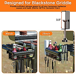 LIVOD Griddle Caddy for Blackstone Griddle Accessories, Blackstone Griddle Caddy Grill Accessories Storage Box for Blackstone 28”-36” Griddle, BBQ Accessories with a Magnetic Tool Holder Set