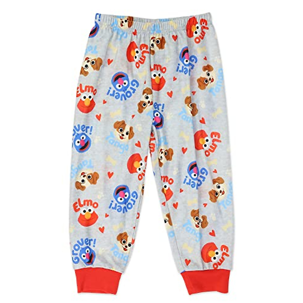 Sesame Street Pajamas for Toddlers, 2-Piece Pajama Long-Sleeve Shirt and Loungepant Set, Elmo Red, Toddler 2