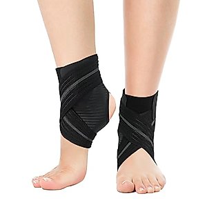 Luwint kid Compression Ankle Brace - Knitted Ankle Sleeve Sock Support for Sprains Arthritis Tendonitis Running Fitness, 1 Pair (Small)