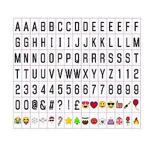 A4 Cinematic Light Box Sign - 105 Letters and Colour Emojis - USB or Battery Operated - USB Cable Included - Vintage Cinema LED Sign