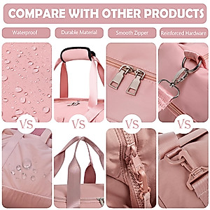 MYHOZEE Travel Yoga Gym Bag for Women, Waterproof Sports Duffel Bag Large Weekender Overnight Bags with Shoes Compartment & Wet Pocket Green