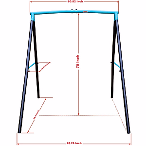 UFO A-Frame Metal Swing Set for 1 or 2 Children, Kids & Toddlers