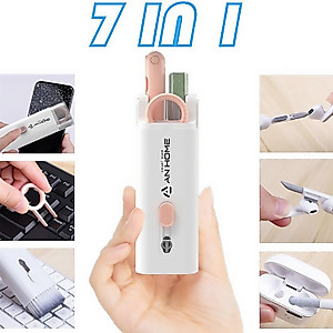 AnHome Keyboard Cleaner Kit Cleaning Tool 7 in 1 for Airpod iPhone MacBook Laptop Monitor Computer Keyboard Brush, Apple Airpods Cell Phone Earbud PC iPad and Electronic Screen Cleaners
