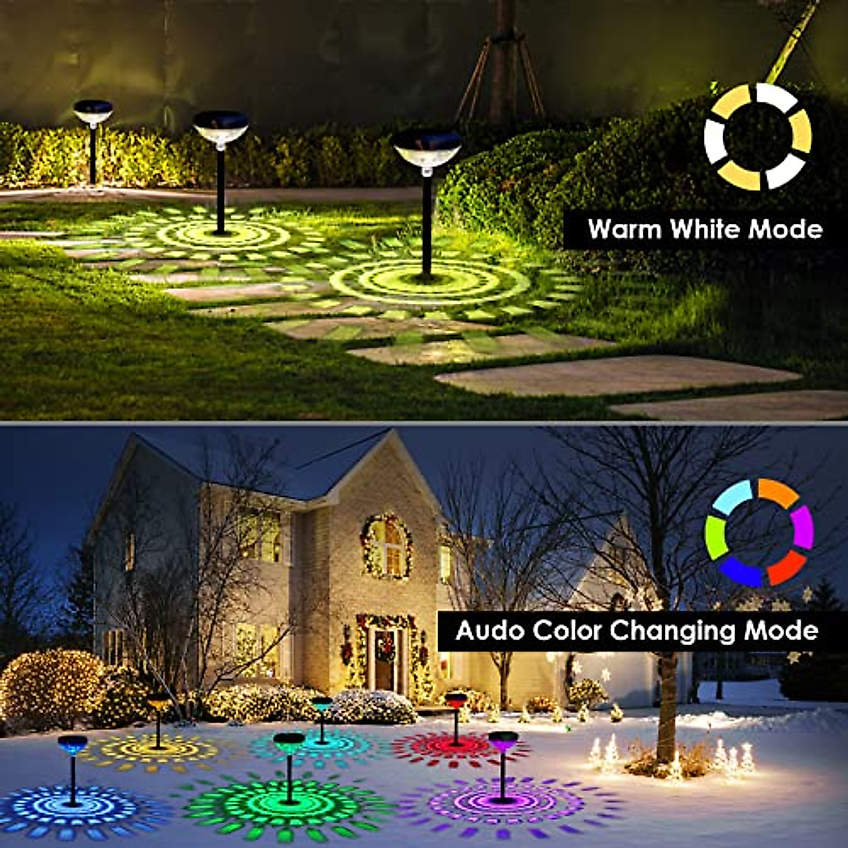 Chinco Star Bright Solar Lights Outdoor Waterproof 6 Pack Solar Outdoor Lights Kits LED Source Two Light Modes Patio Decorations Solar Garden Lights for Patio/Yard/Lawn/Walkway