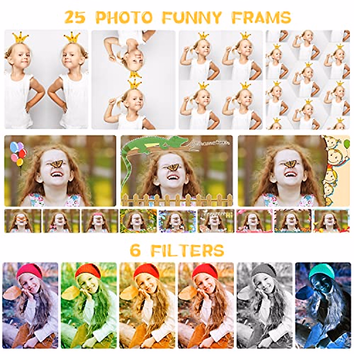 Kid Camera,ARNSSIEN Camera for Kid,2.4in IPS Screen Digital Camera,180°Flip Len Student Camera,Children Selfie Camera with Playback Game,Christmas/Birthday Gift for 4 5 6 7 8 9 10 11 Year Old Girl Boy