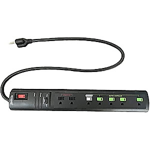 pot (Pack 5) Sunbeam Advance 7 Outlet Power Strip, 15A Power Strips with Surge Protection Cord, Power Outlet Extender with Adjustable Threshold