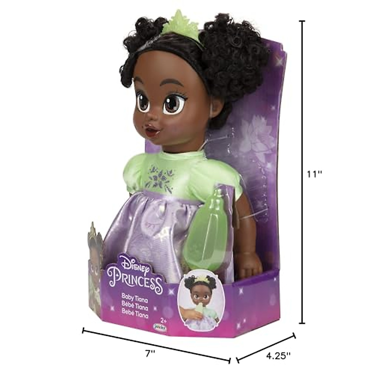 Disney Princess Tiana Baby Doll with Baby Bottle & Tiara
