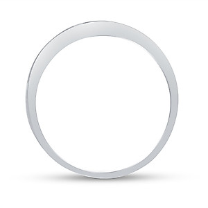 Size - 7 - Solid 14k White Gold 2.5mm Baguette Cut Channel Invisible Set Anniversary Ring Wedding Band CZ Cubic Zirconia 1/2 cttw.