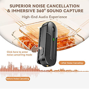 IMAXTOP Wireless Lavalier Microphone, Mini Microphone for iPhone,iPad,Android, 2 Pack Lavalier Mics with Charing Case, 2.4G Dual Channel Wireless Clip Mics for Video Recording,Interview,Live Streaming